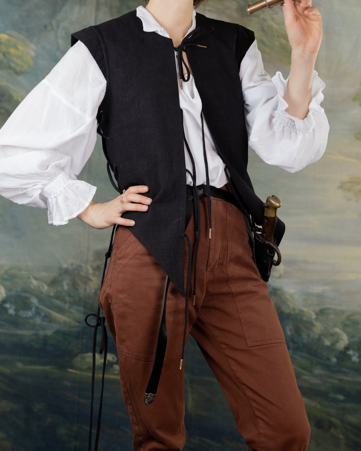 Black Bard Vest | Unisex Cotton Doublet Renaissance Faire Costume – French Meadows