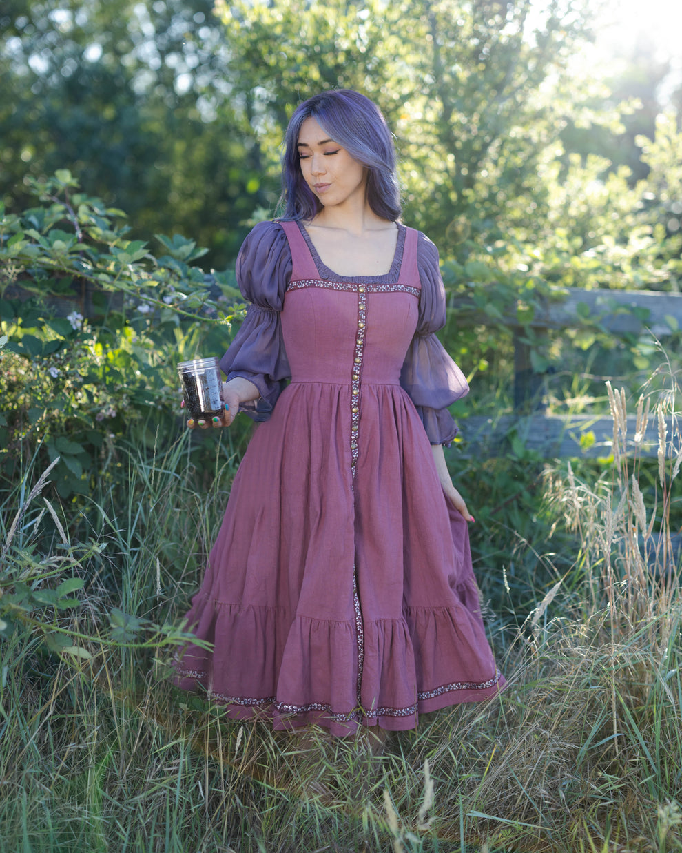 Stained Blackberry Ribbon Dress | French Meadows Corsets