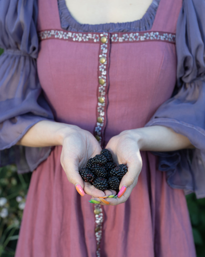 Stained Blackberry Ribbon Dress | French Meadows Corsets