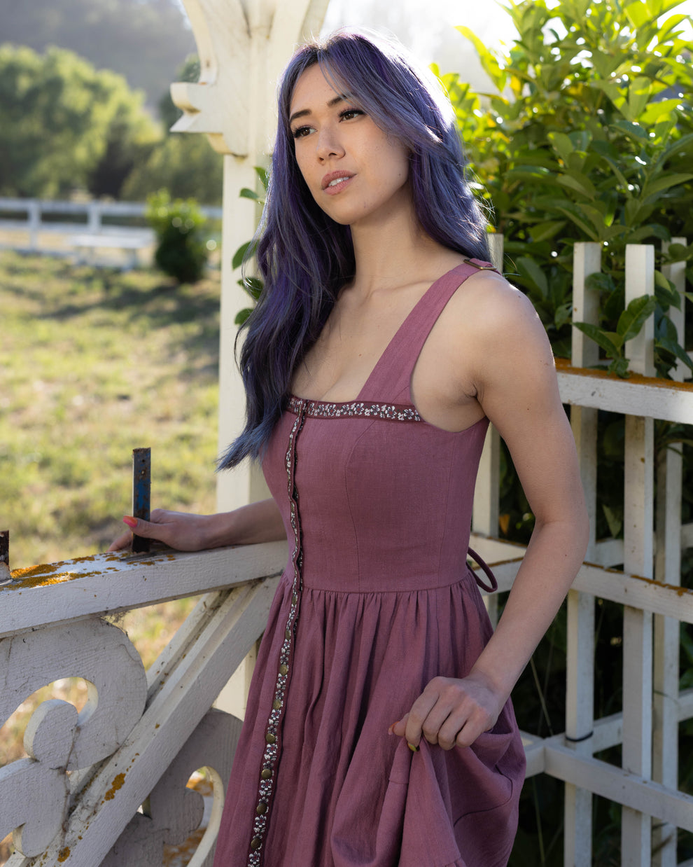 Stained Blackberry Ribbon Dress | French Meadows Corsets