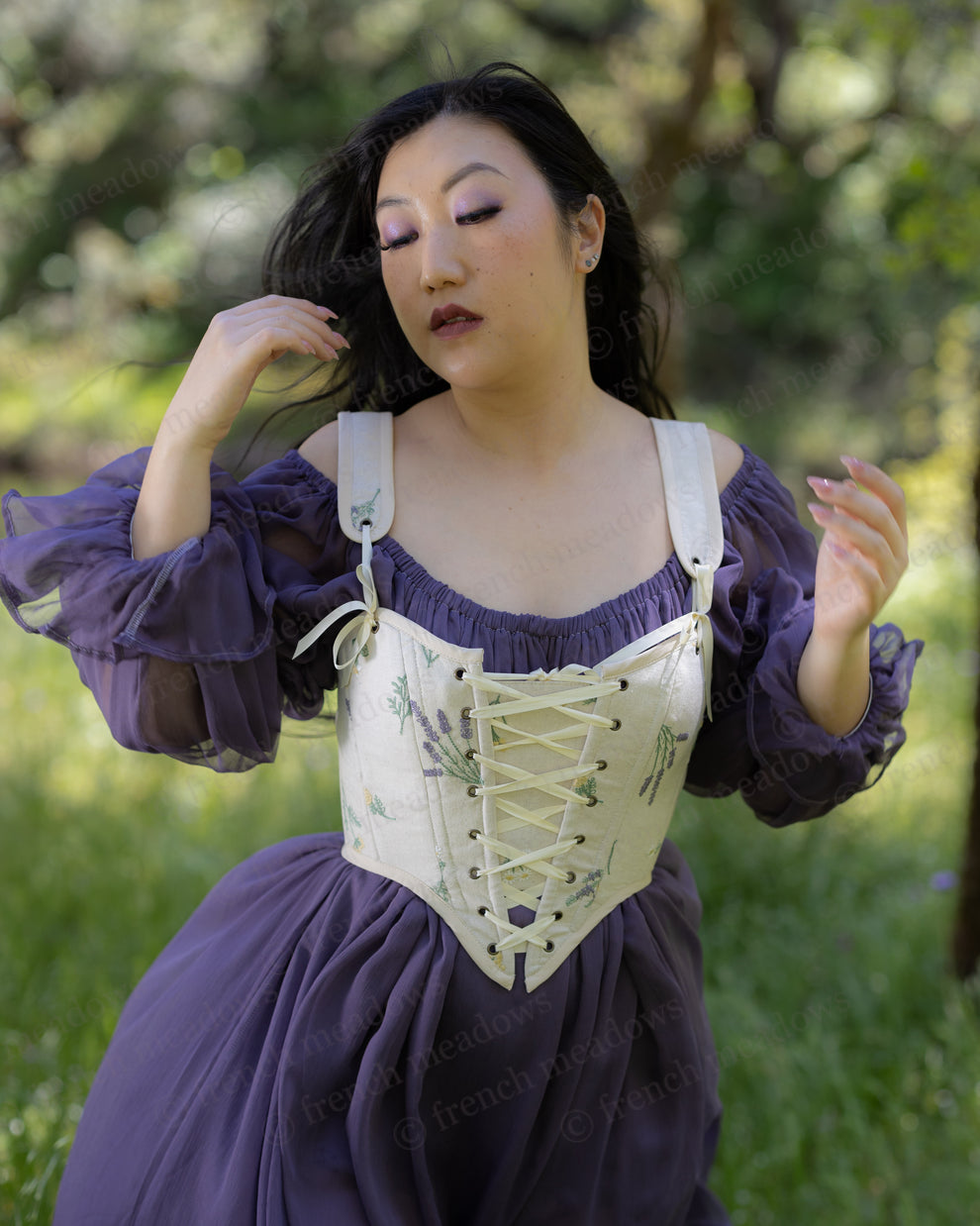 Ivory Wildflower Corset Top | Floral Renaissance Bodice – French Meadows