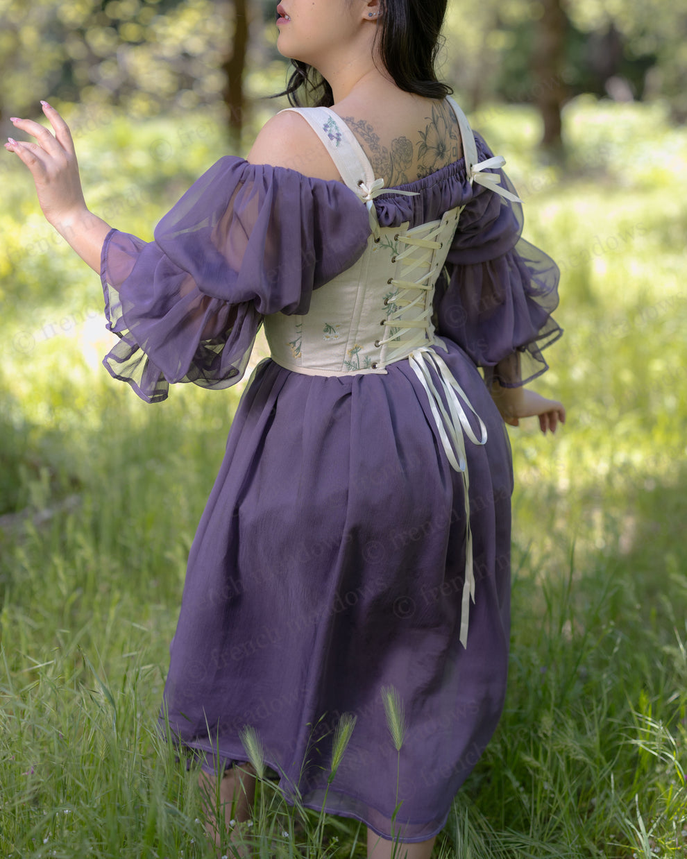 Ivory Wildflower Corset Top | Floral Renaissance Bodice – French Meadows