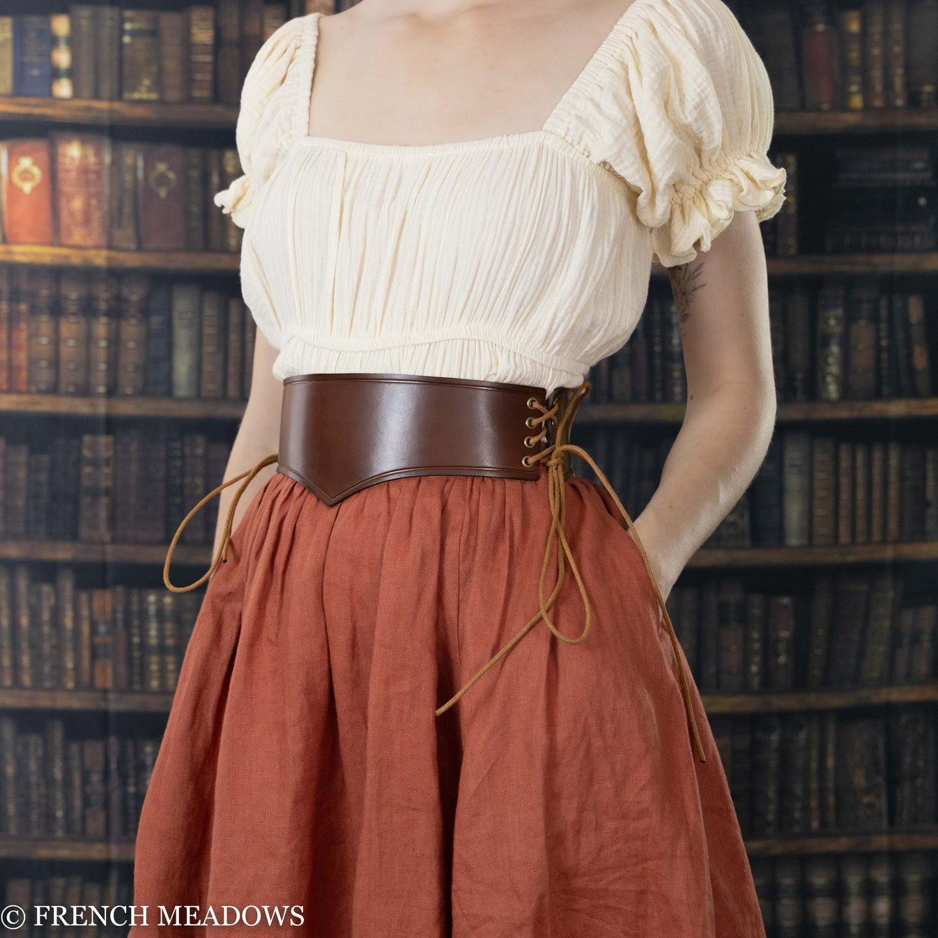 Wide Leather Waist Belt | Leather Belt Viking Medieval – French Meadows