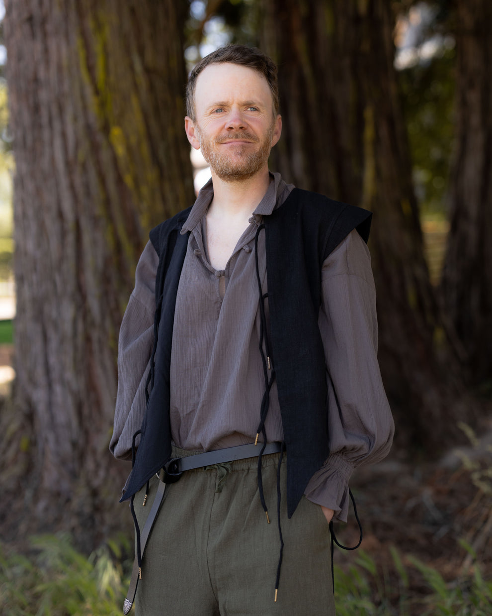 Black Bard Vest | Unisex Cotton Doublet Renaissance Faire Costume ...