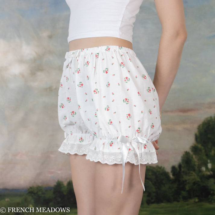 White Ditsy Floral Bloomers – French Meadows